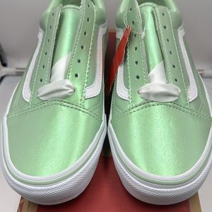 Vans | Shoes | Nib Metallic Silverish Green Vans Lace Up Sneaker With ...